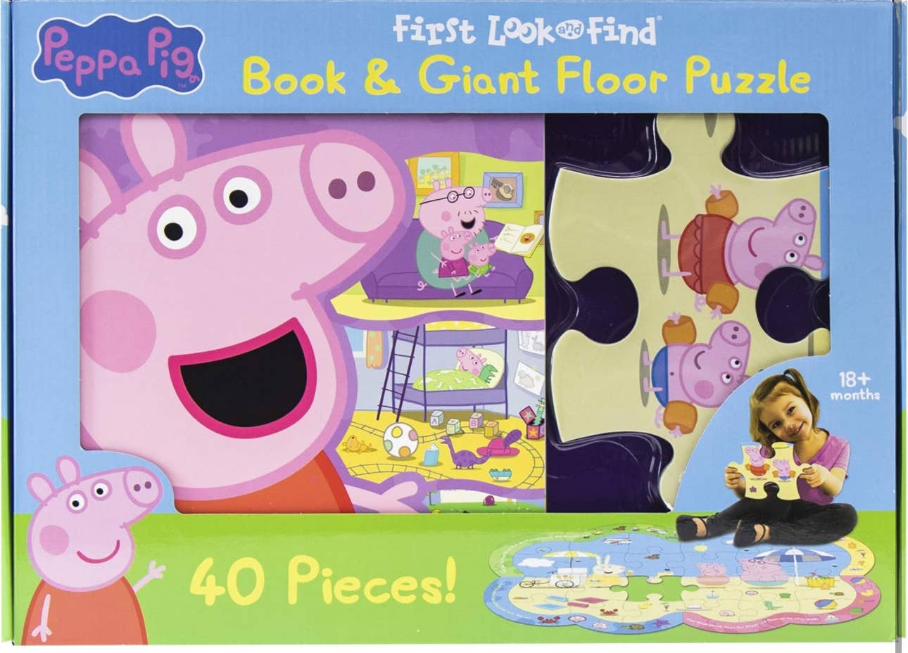 Peppa Pig - First Look and Find Board Book & Giant 40 Piece Puzzle Se ...