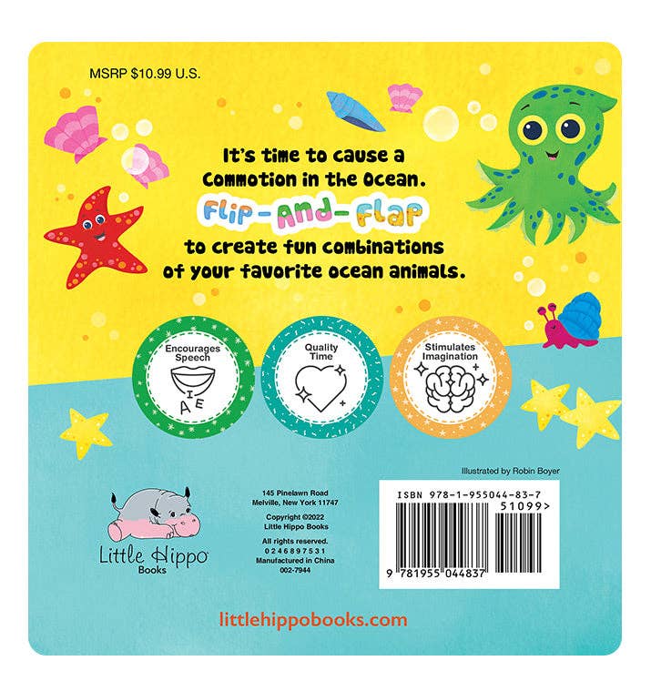 Ocean Commotion - Lift-a-Flap to Mix and Match Board Book – Little-Minnows