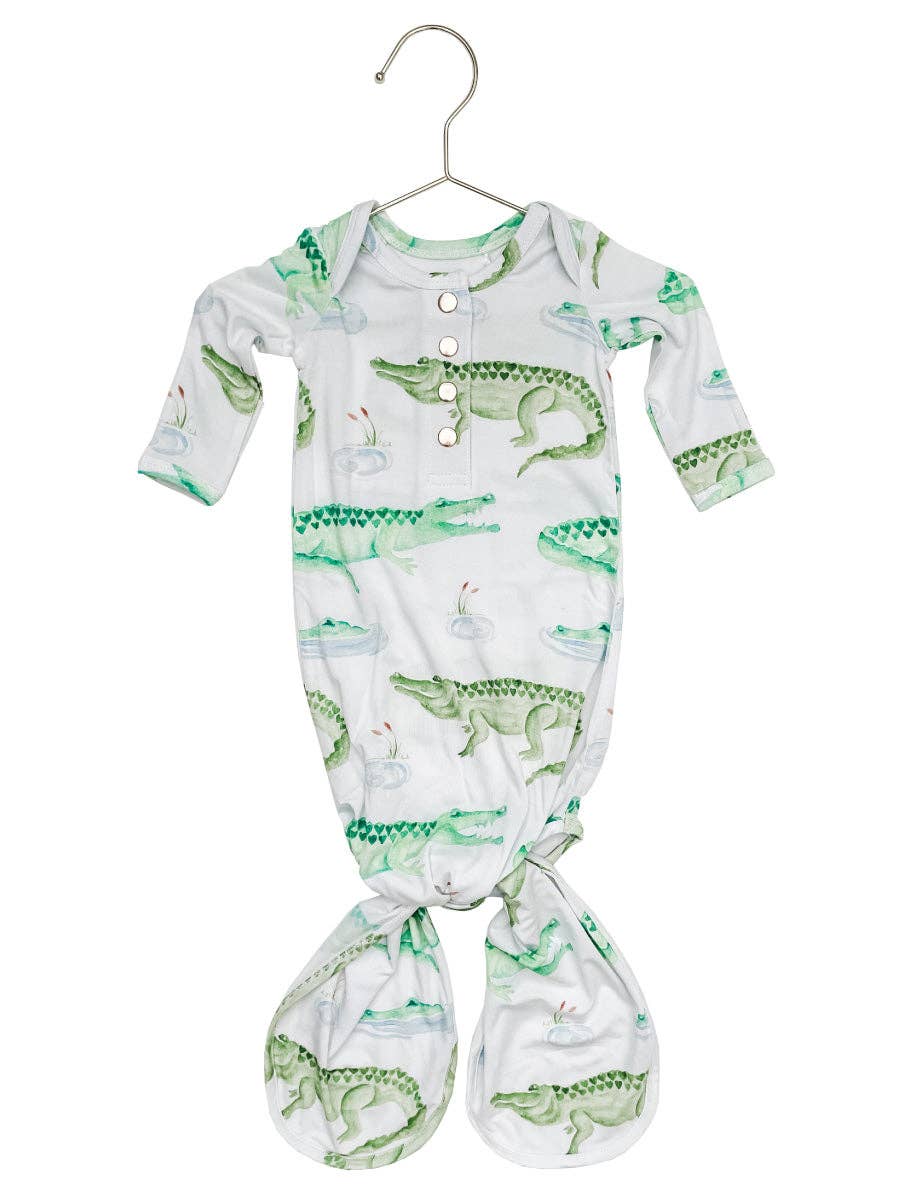 Alligator Newborn Bamboo Knotted Gown – Little-Minnows